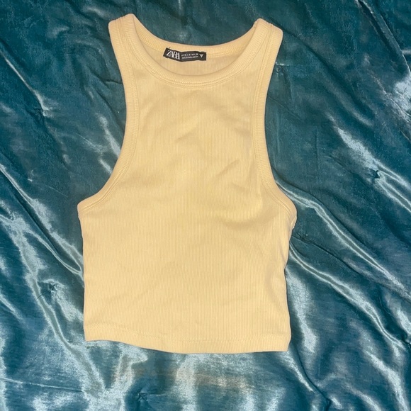 Zara | Tops | Zara Halter Pastel Yellow Top | Poshmark